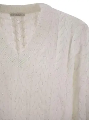 Brunello Cucinelli Dazzling Double Cable Pullover