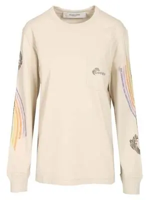 GOLDEN GOOSE Sweatshirt With Print - Cream