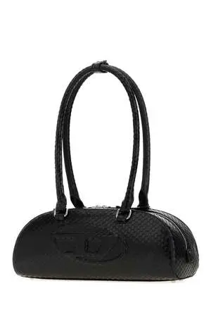 DIESEL® Leather 1dr Dome Shoulder Bag - Black