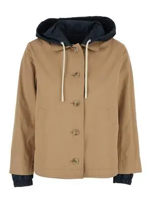 Herno Reversible Brown Cotton Jacket With Hood For - Multicolor