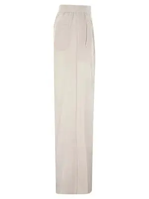 Brunello Cucinelli Loose Fit Cotton Trousers - Cream
