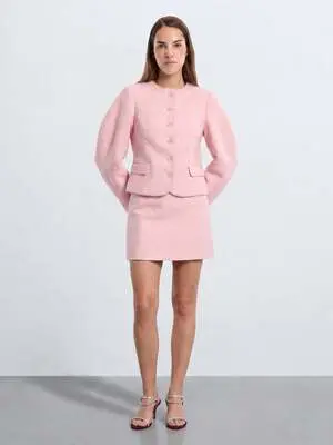ROTATE BY BIRGER CHRISTENSEN Textured Bouclé Jacket - Multicolor