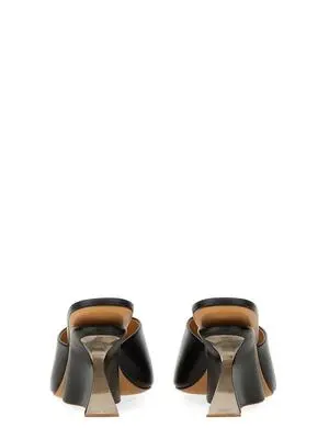 Off-White Leather Mules - Black