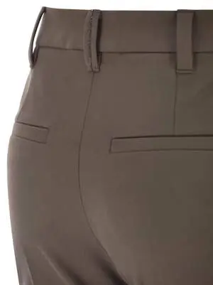 Brunello Cucinelli Stretch Cotton Cigarette Trousers - Brown