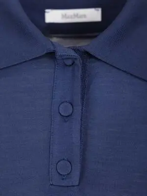 Max Mara Silk Jersey Polo Shirt - Blue
