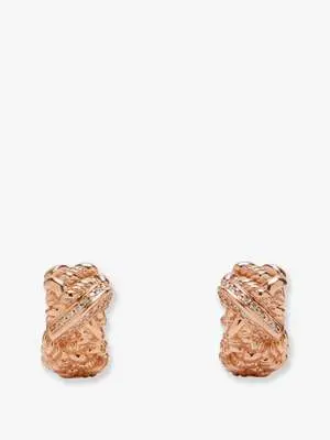 Bottega Veneta Brass Earrings With Gold Finishes - White