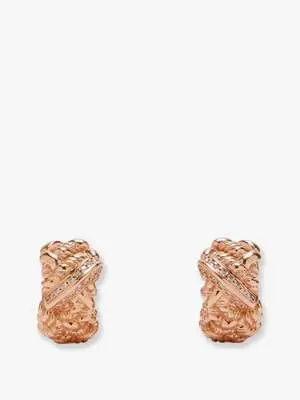 Bottega Veneta Brass Earrings With Gold Finishes - White