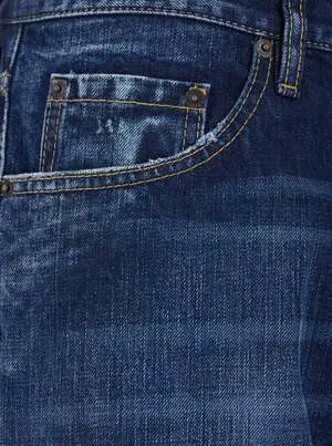 Dsquared2 642' Blue Jeans With Logo Patch On The Rear In Denim