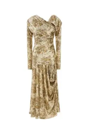 GANNI Printed Velvet Dress - Multicolor