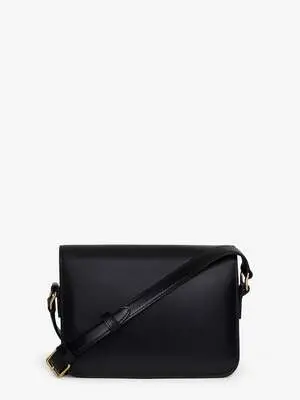 Celine Teen Triomphe Leather Crossbody Bag - Black