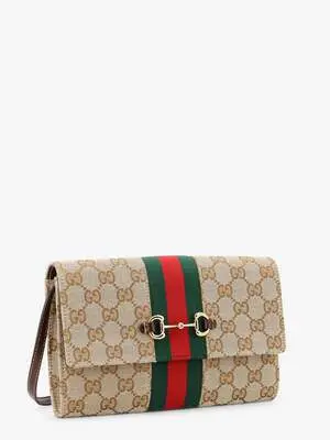 Gucci Horsebit Web Gg Fabric Wallet