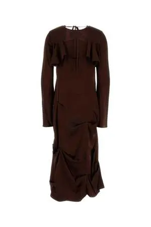 GANNI Chocolate Satin Dress