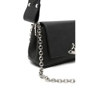 VIVIENNE WESTWOOD Calf Leather Shoulder Bag - Black