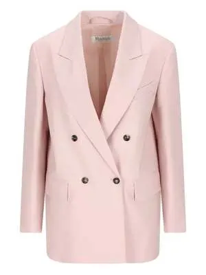 Max Mara Ombrosa Double-breasted Blazer In Wool, Mohair And Silk Blend - Multicolor