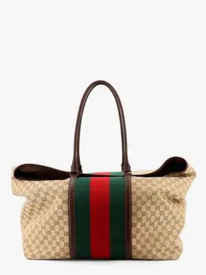 Gucci Gg Fabric Travel Bag With Web Detail On The Front - Multicolor