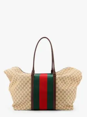 Gucci Gg Fabric Travel Bag With Web Detail On The Front - Multicolor