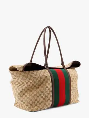 Gucci Gg Fabric Travel Bag With Web Detail On The Front - Multicolor