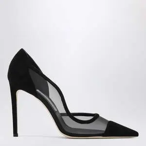 JIMMY CHOO Brigitte 100 Pumps In Suede And Mesh - Black