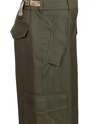Burberry Gabardine Cargo Trousers - Green