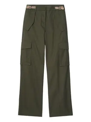 Burberry Gabardine Cargo Trousers - Green
