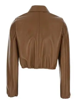 Gucci Leather Crop Jacket - Multicolor