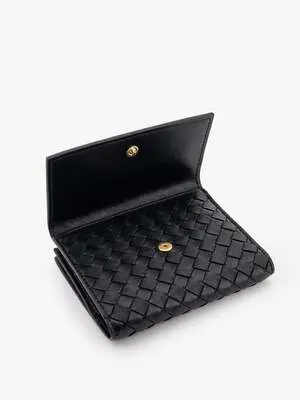 Bottega Veneta Bi-fold Intrecciato Wallet With Zip - Multicolor