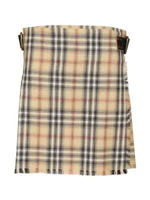 Burberry Check Wool Mini Kilt - Brown