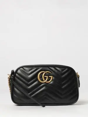 Gucci Marmont Matelassé Chevron Nappa Shoulder Bag - Black