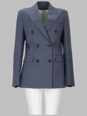 GOLDEN GOOSE Baby Blue Double Breasted Blazer - Gray
