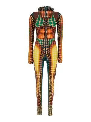 JEAN PAUL GAULTIER Hooded Tech Fabric Jumpsuit - Multicolor