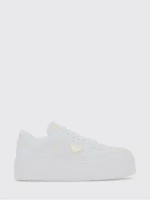 Prada Downtown Platform Leather Sneakers - White