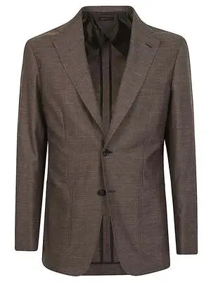 Brioni Wool And Silk Single-breasted Jacket - Multicolor