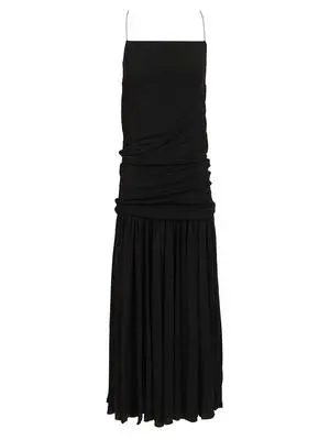 Jacquemus Abiha Gathered Jersey Maxi Dress - Black