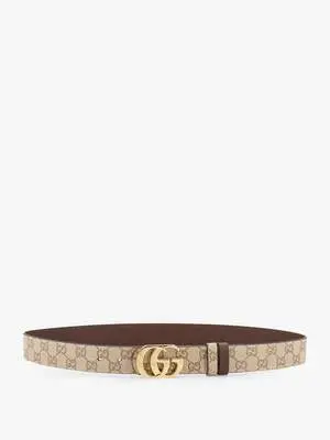 Gucci Gg Marmont Gg Fabric Reversible Belt - Multicolor