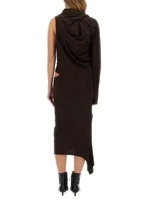 COURREGES Off Shoulder Dress - Brown