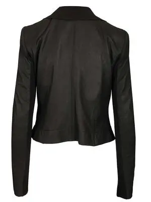 Rick Owens Lambskin Scarf Biker Jacket - Black