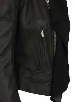 Rick Owens Lambskin Scarf Biker Jacket - Black