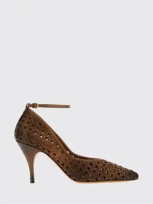 Miu Miu Perforated And Woven Leather Pumps - Brown