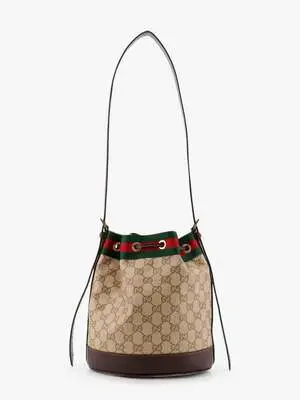 Gucci Venice Gg Fabric Bucket Bag - Cream