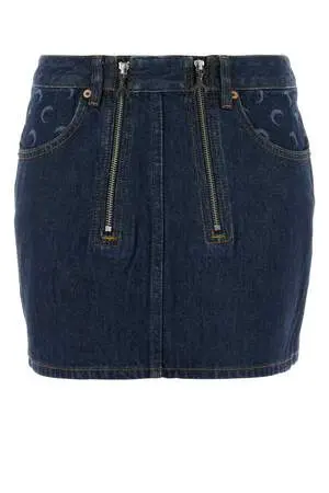 MARINE SERRE Denim Mini Skirt - Blue