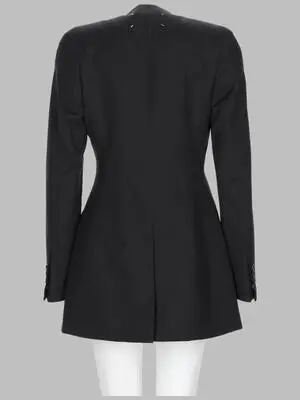 MAISON MARGIELA Virgin Wool Fitted Blazer - Black