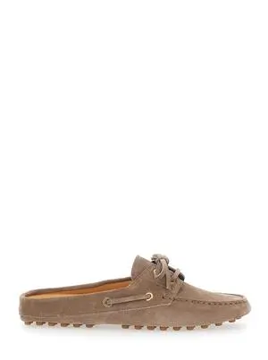 TOD'S Loafers With Side Laces In Brown Suede For - Multicolor