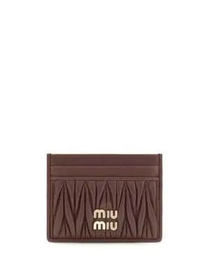 Miu Miu Matelassé Nappa Leather Card Holder - Multicolor