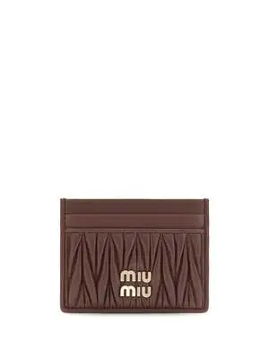 Miu Miu Matelassé Nappa Leather Card Holder - Multicolor