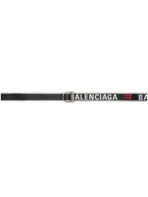 Balenciaga Logo Jacquard D-ring Belt - Gray