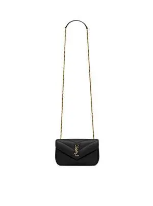 Saint Laurent Loulou Mini Lambskin Bag - Black