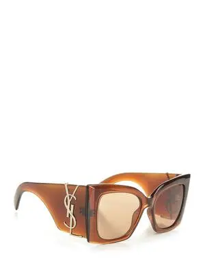 Saint Laurent Sl M119 Blaze Crystal Cat-eye Sunglasses - Brown