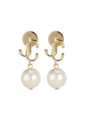 JIMMY CHOO Gold-finish Metal Jc Pearl Stud Earrings - Silver