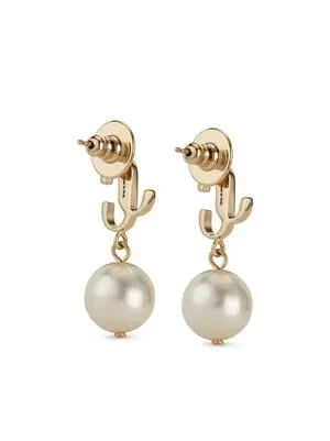 JIMMY CHOO Pearl Stud Earrings - Silver