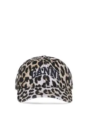 GANNI Leopard Baseball Hat - Multicolor